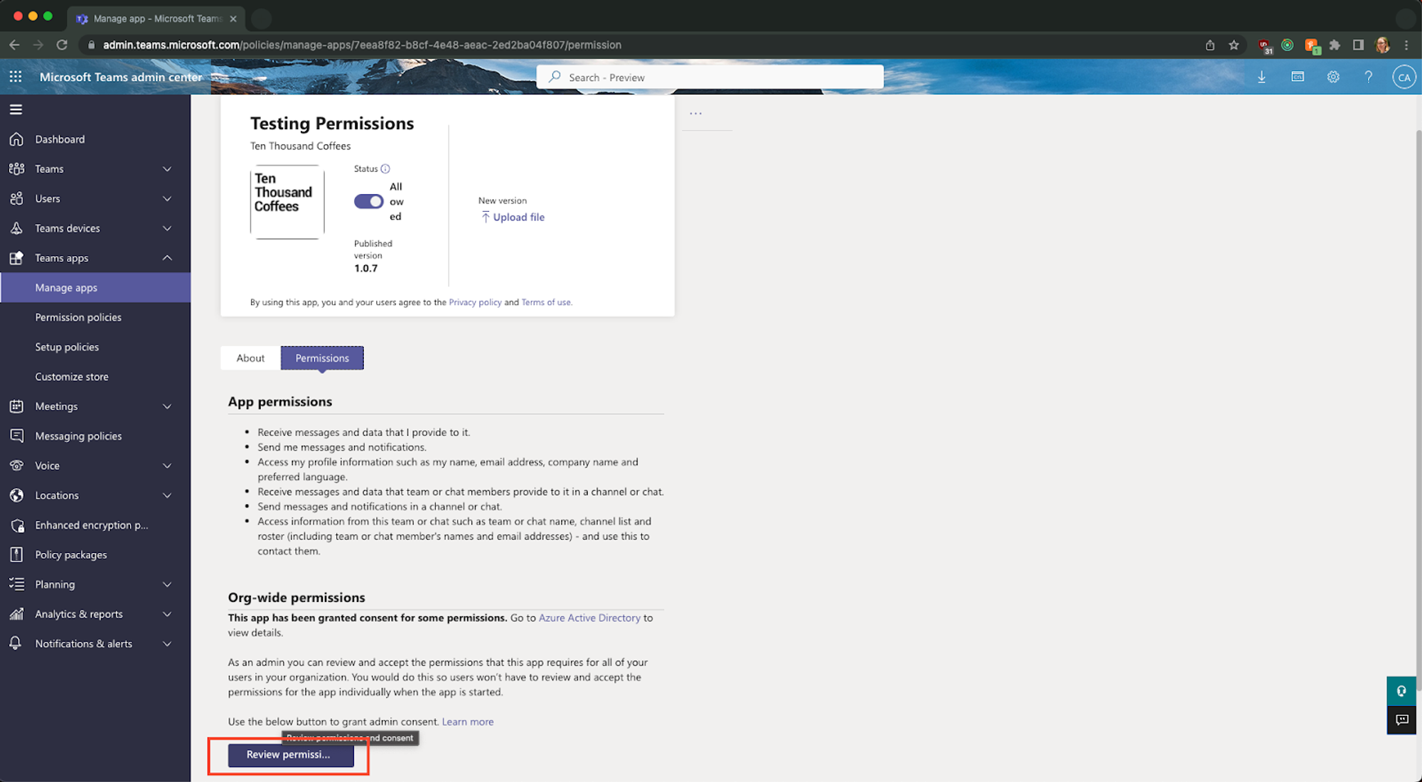 MS Teams Integration Setup Guide – Ten Thousand Coffees